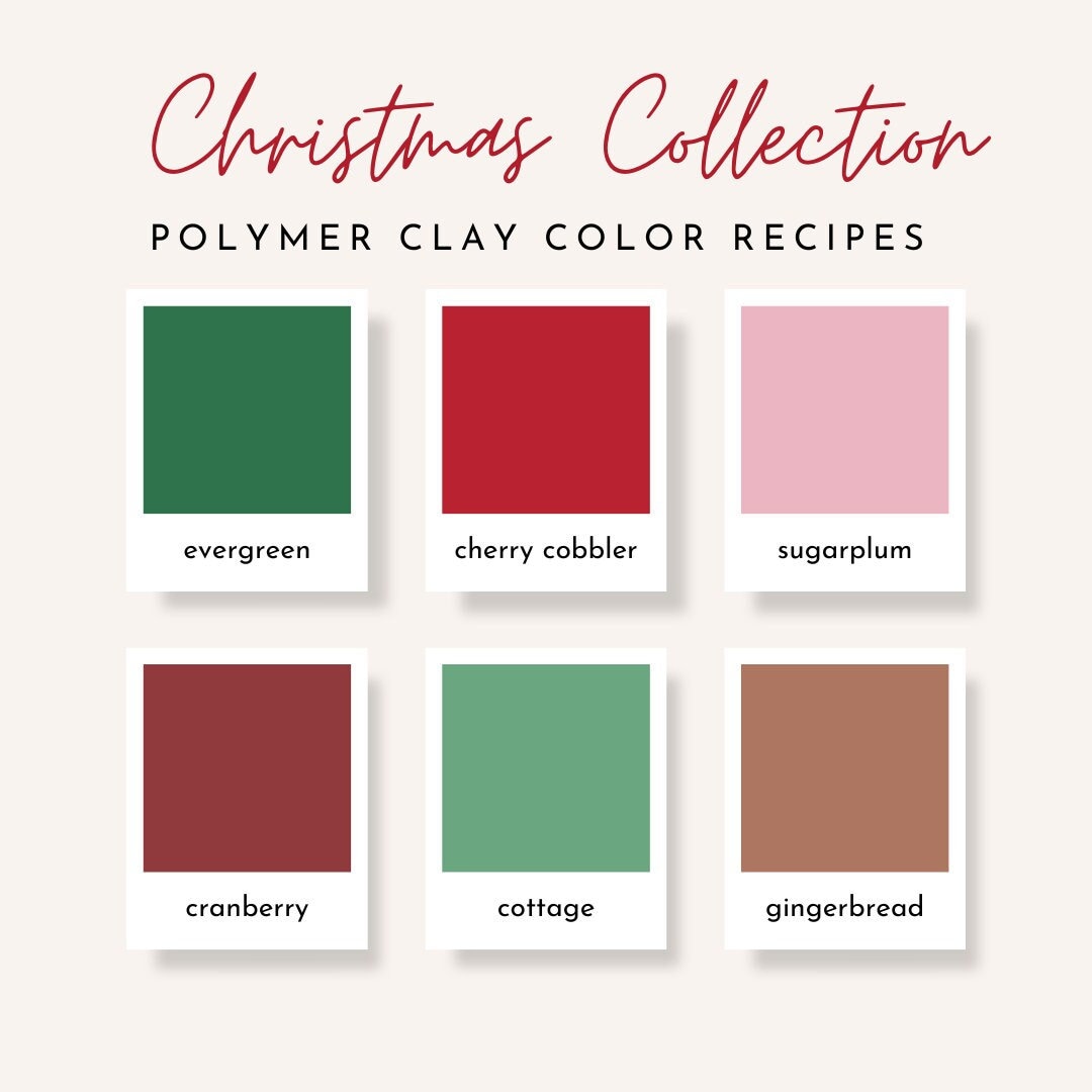 Christmas Polymer Clay Color Recipe Palette, Sculpey Clay Color Mixing ...