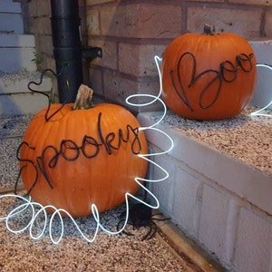 Pumpkin Wire Words | Halloween Wire Words | Spooky | Boo | Ghost | Bat ...