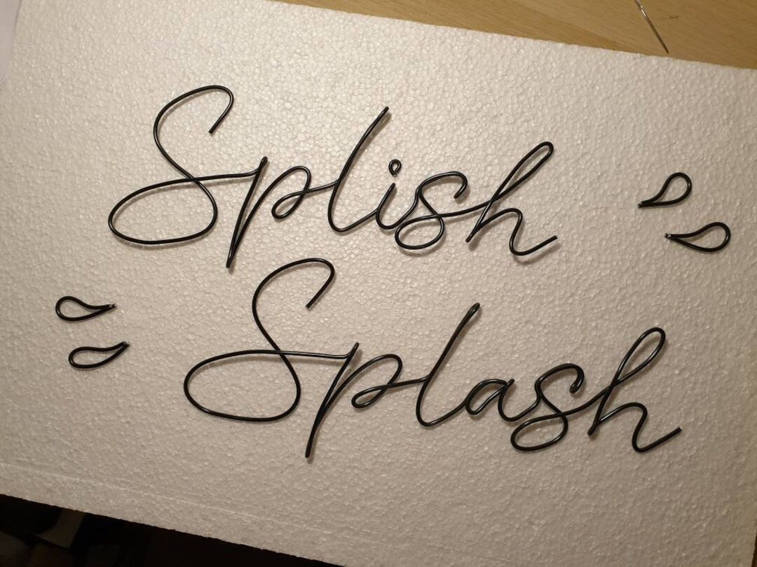 Splish Splash Wire Wall Art: Handmade Bathroom Sign - Etsy UK