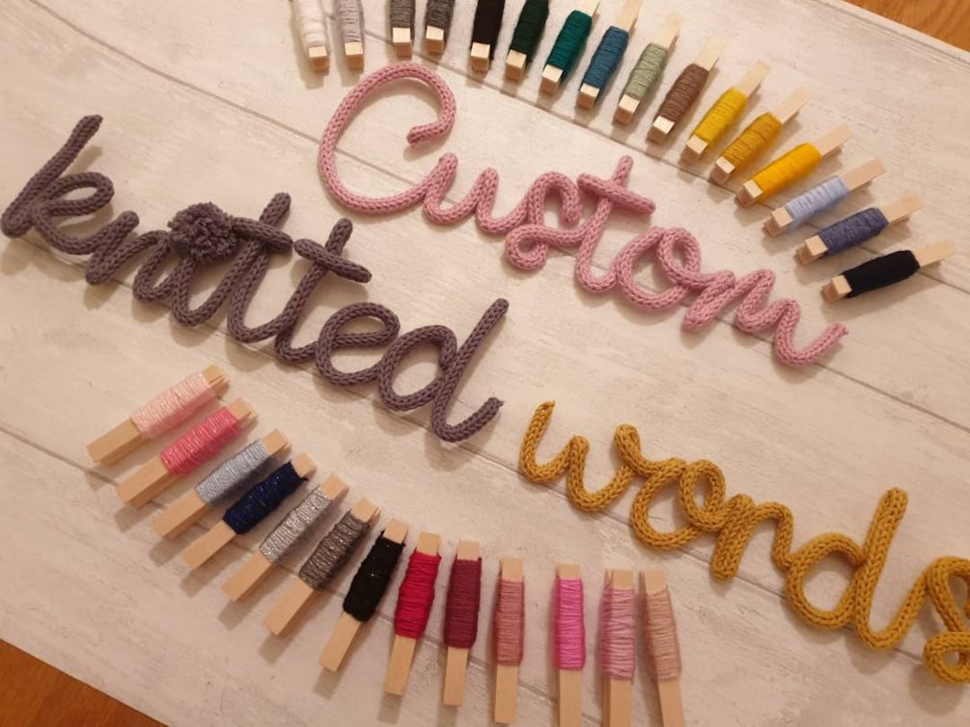 Knitted Words Knitted Name Knitted Letters Custom - Etsy 日本