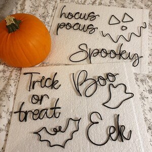 Pumpkin Wire Words | Halloween Wire Words | Spooky | Boo | Ghost | Bat ...