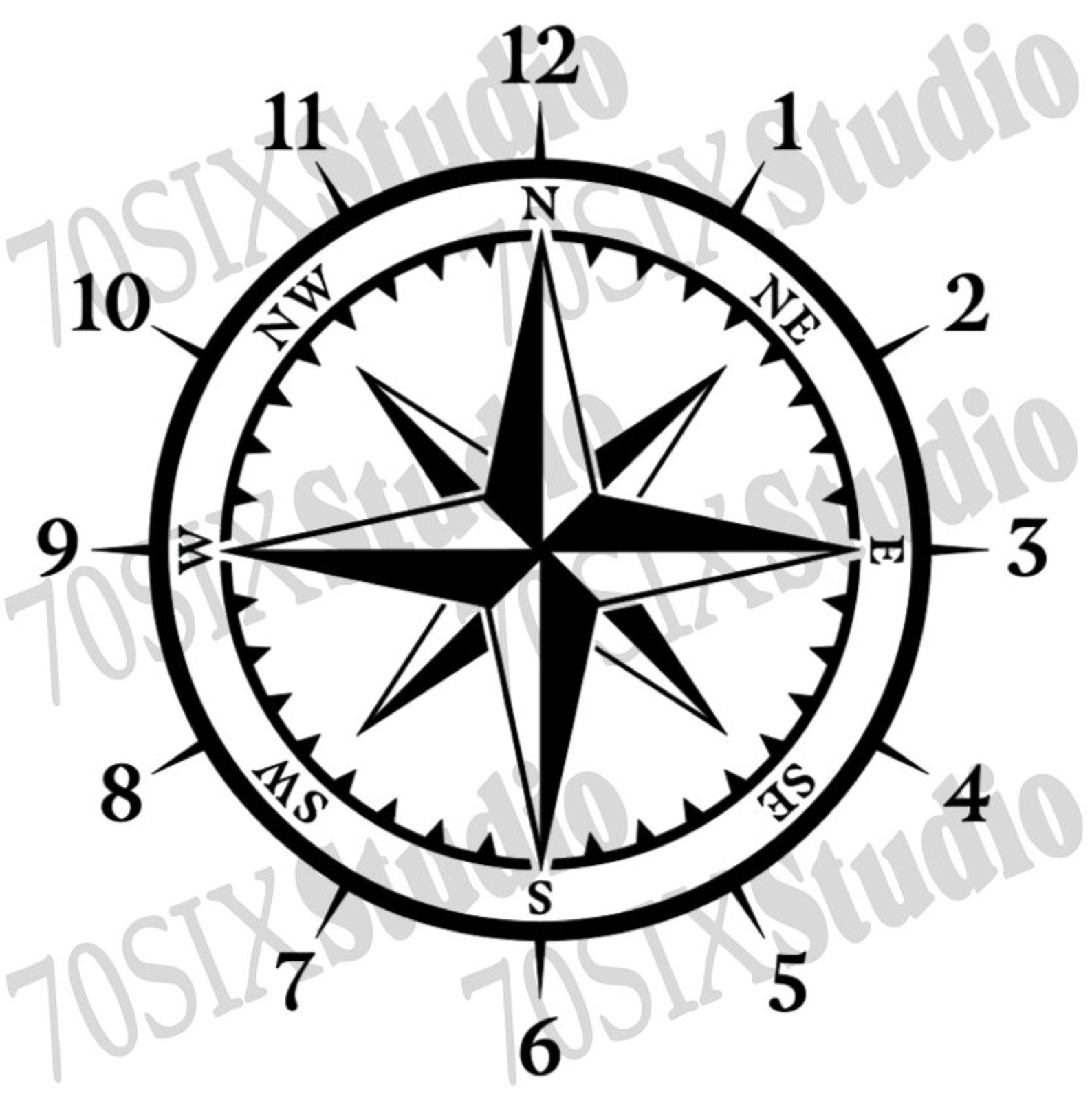 Nautical Clock Face Png/svg File, Compass Rose Clock Face - Etsy