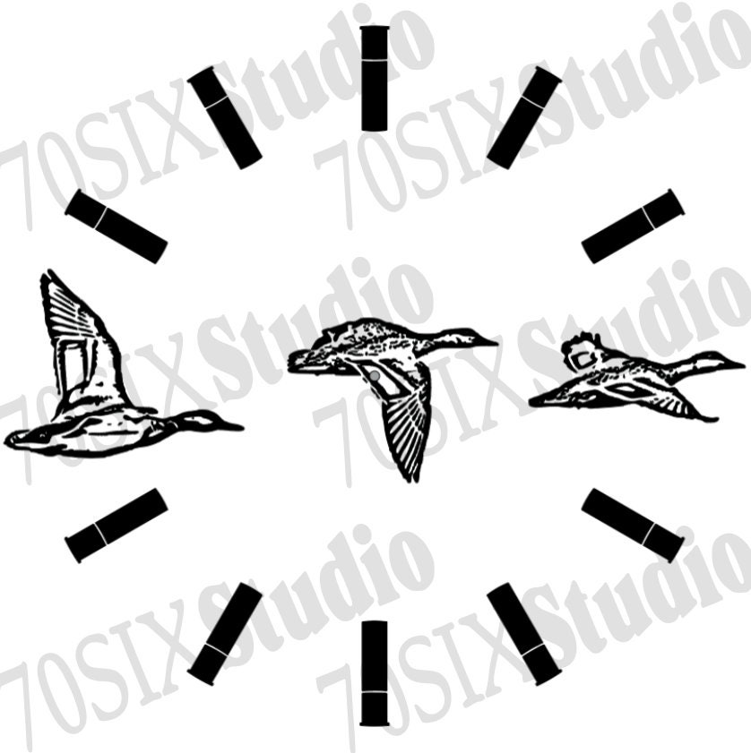 Duck Hunting Clock Face, Shotgun Shell Clock Digital Download, Ducks in ...