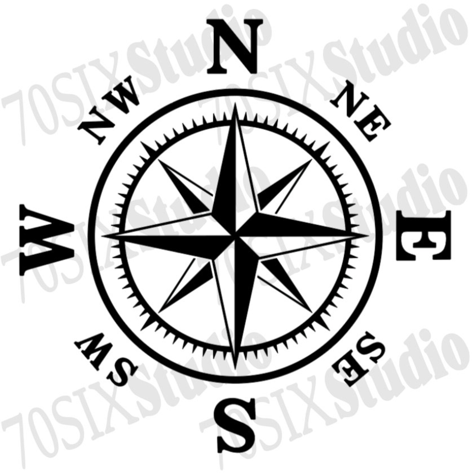Compass Rose Digital Template, Cricut SVG Compass Rose, Laser Engraver ...