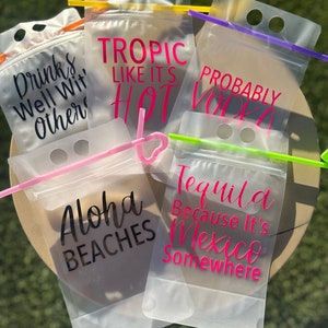 Personalized Drink Pouches: Bachelorette Party, Vacation, Pool Party - Etsy