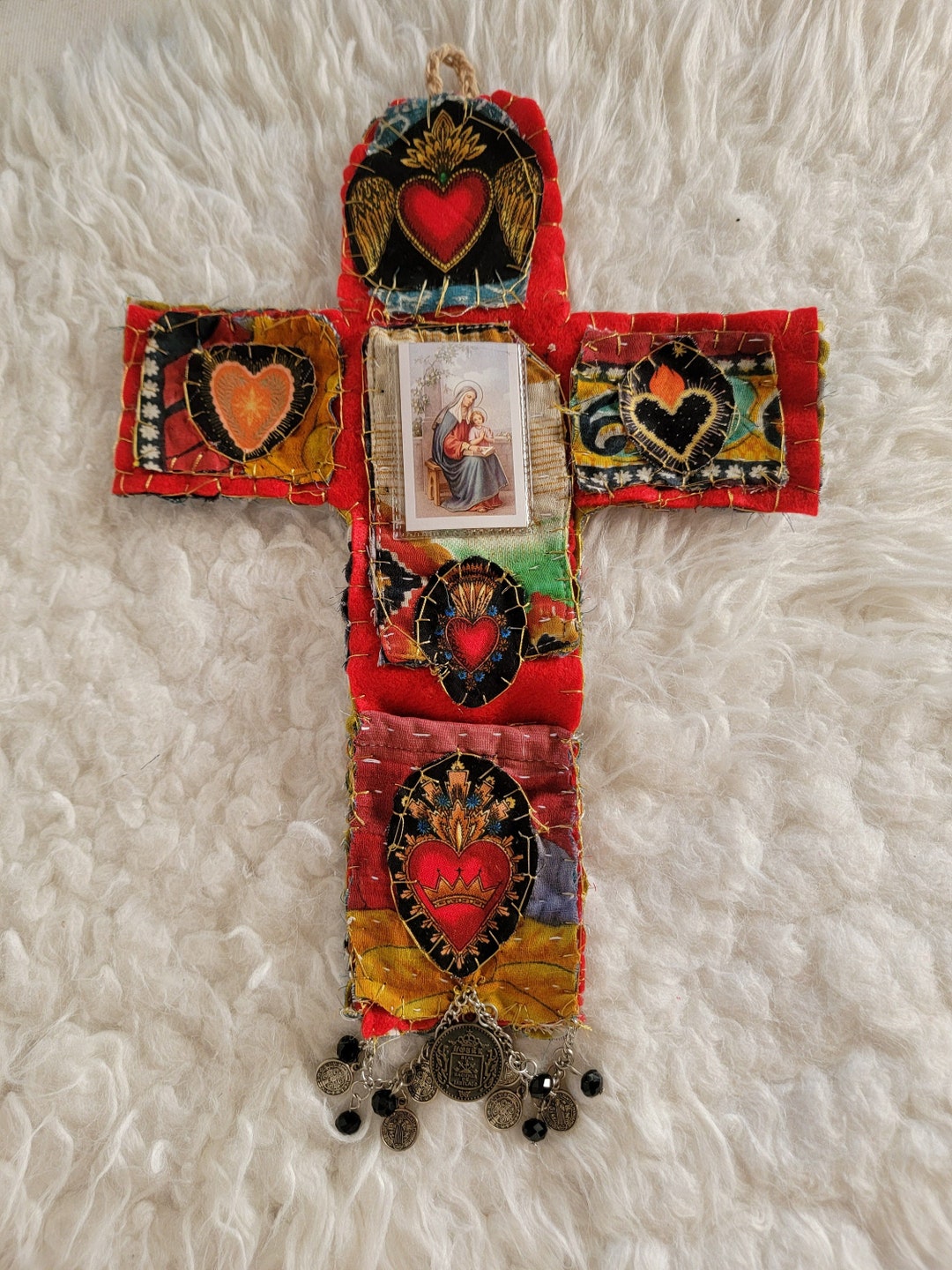 Pocket Altar, Hand Stiched Gypsy sacred Heart Altar - Etsy