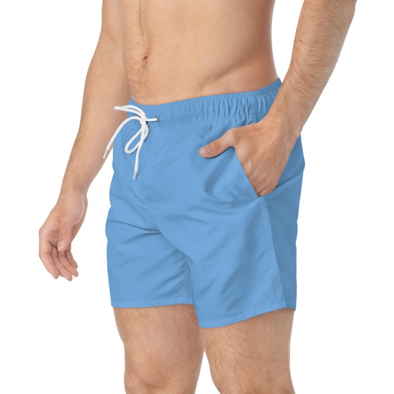 Men's Light Blue Shorts, Best Classy Light Blue Shorts, Men's Swim ...