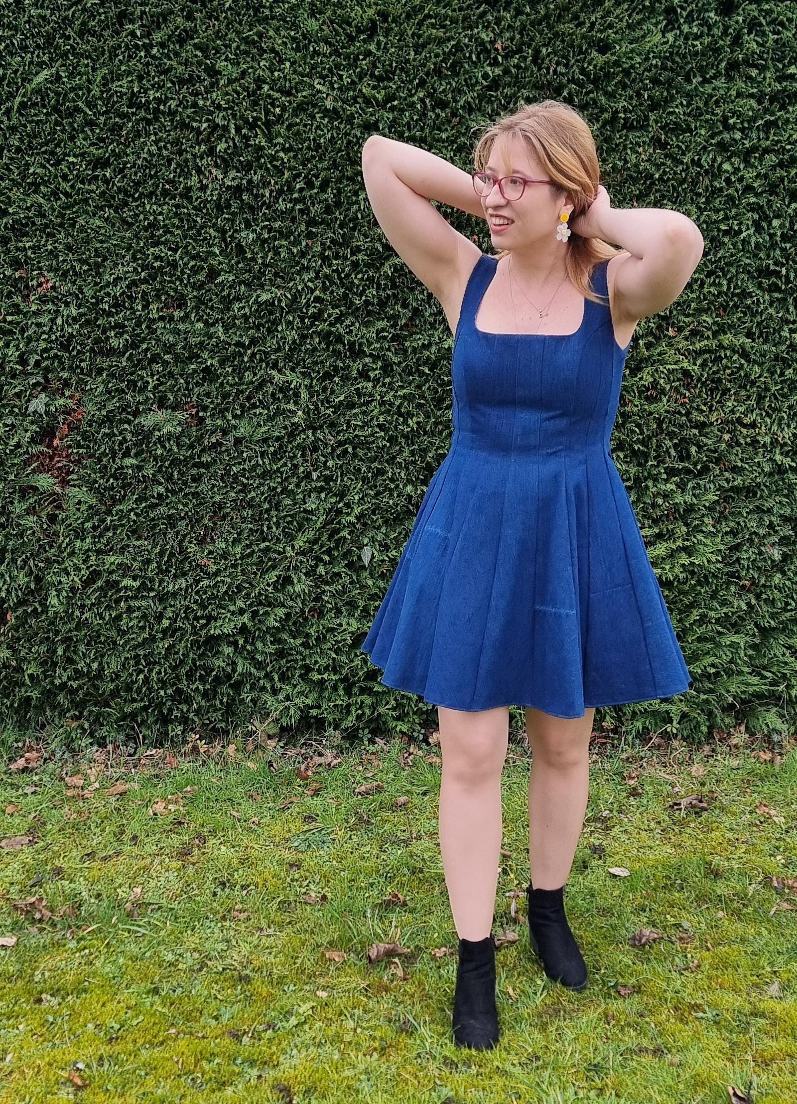 Striped Delight Sewing Pattern | Fitted Panelled Dress Square Neck ...