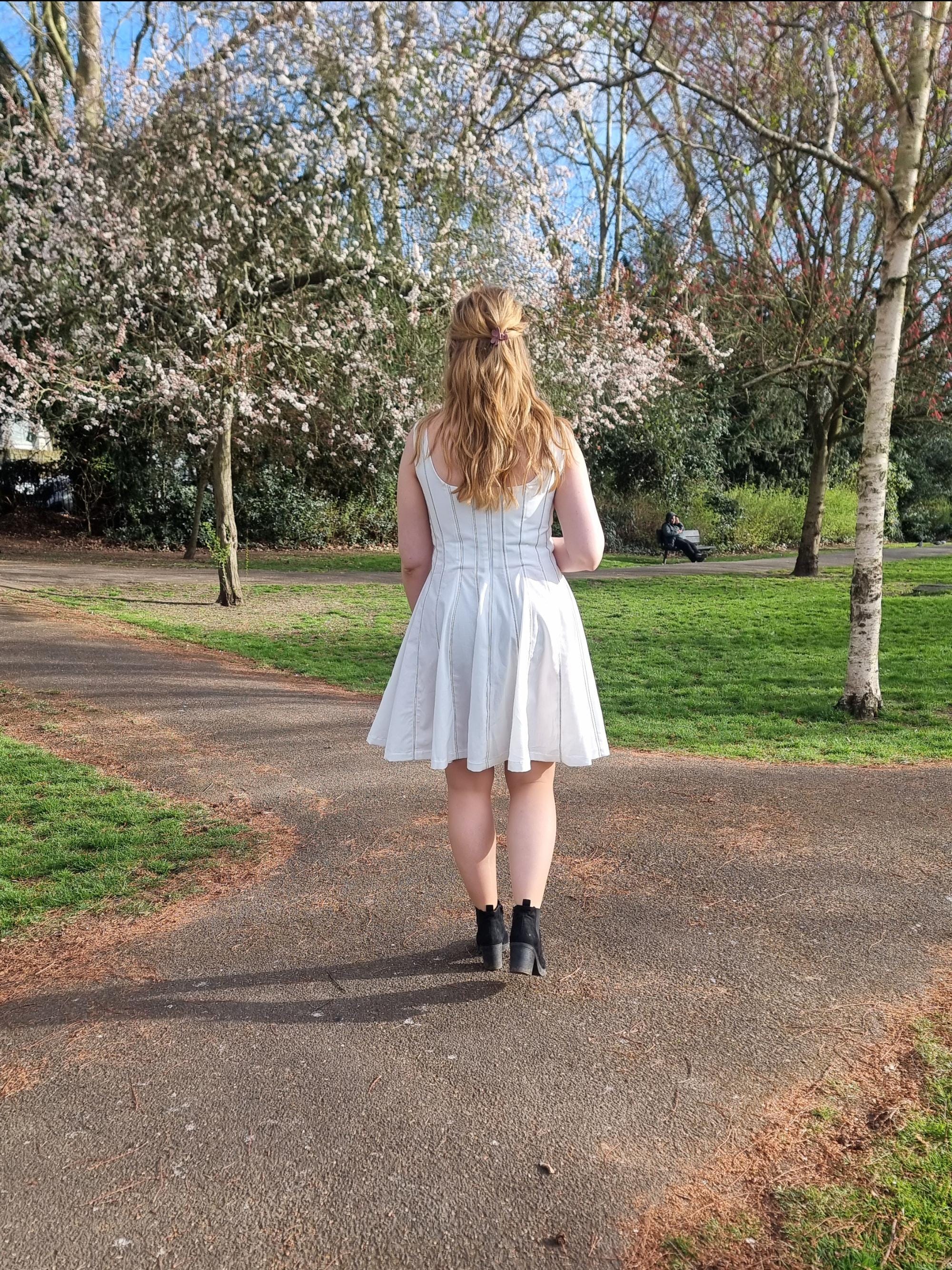 Striped Delight Sewing Pattern | Fitted Panelled Dress Square Neck ...