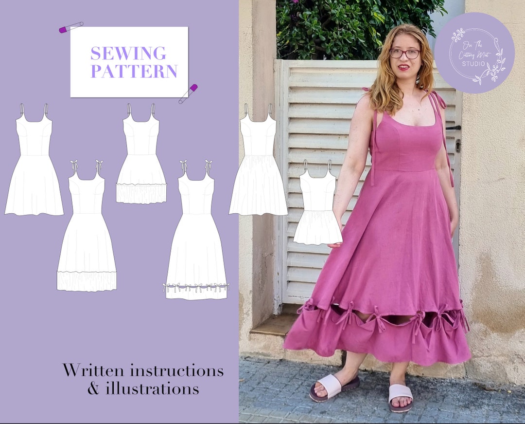 Pink Delight Women's Sewing Pattern | Princess Seams Dress With Circle ...