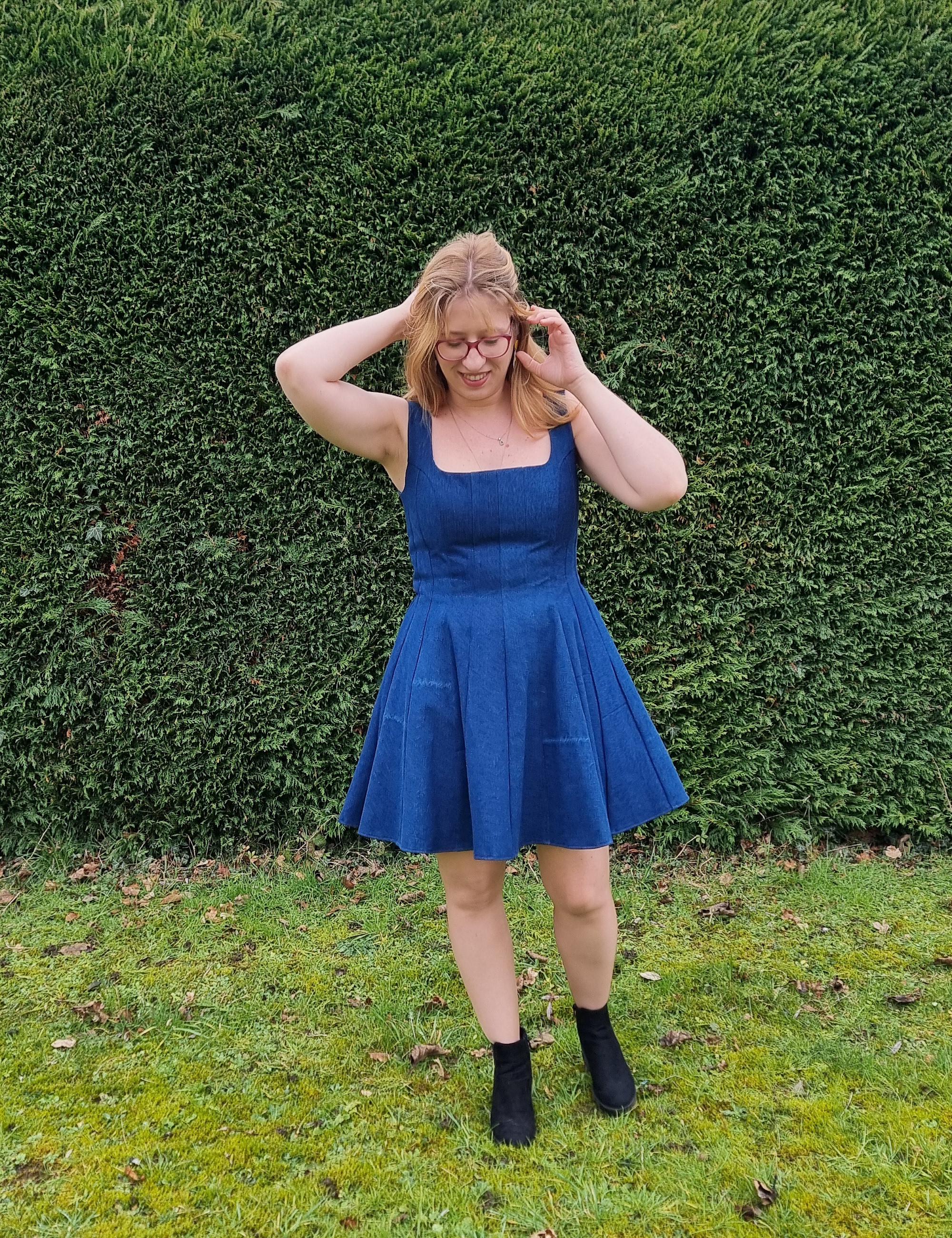 Striped Delight Sewing Pattern | Fitted Panelled Dress Square Neck ...