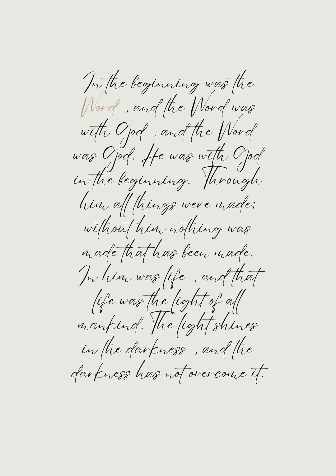 John 1 Print - Etsy