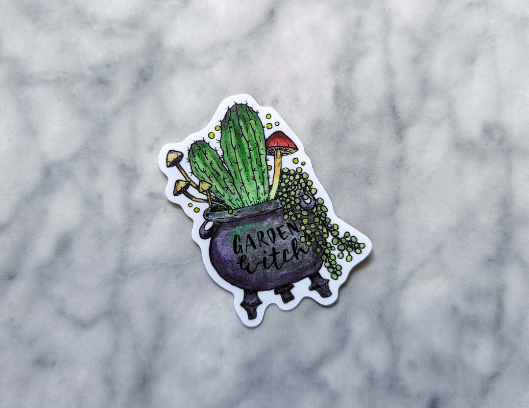 Garden Witch Cauldron Sticker - Etsy