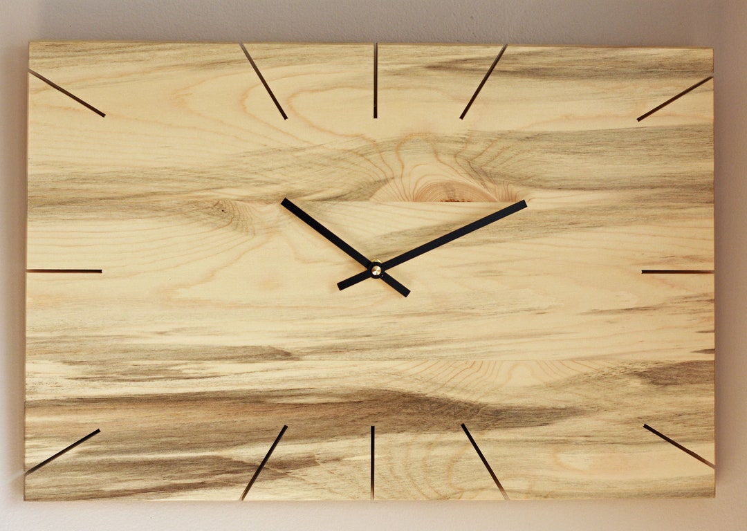 12x18 Wall Clock, Blue Pine Clock, Large Clock, Pine Clock, Simple ...