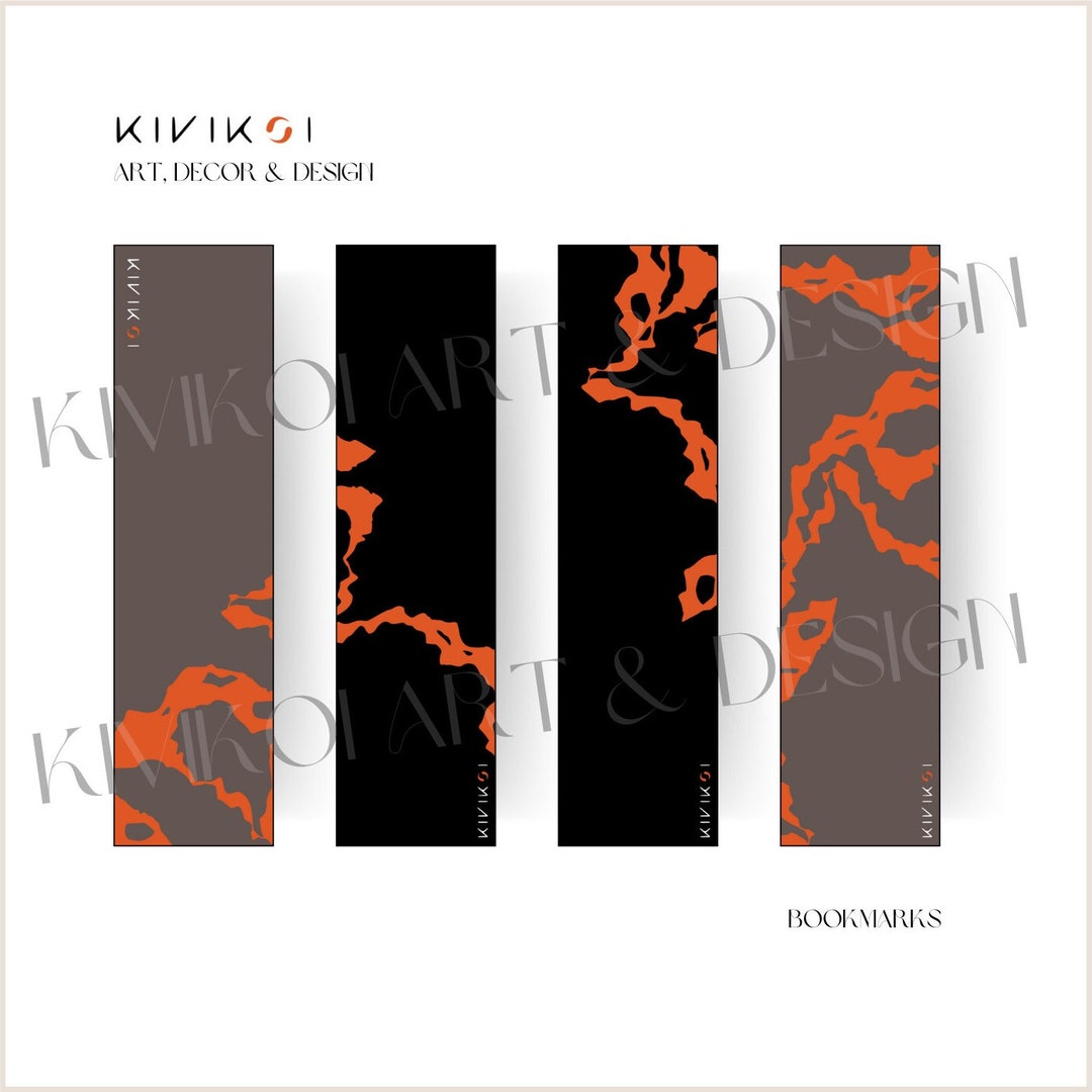 Kivikoi Design Brand Bookmark Printable, Book Art Designs, Digital PDF ...