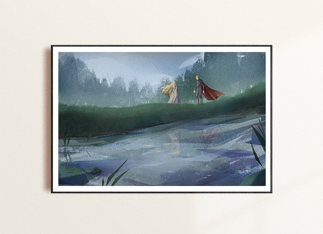 The Lady of the Lake & King Arthur Medieval Fantasy Art Poster ...
