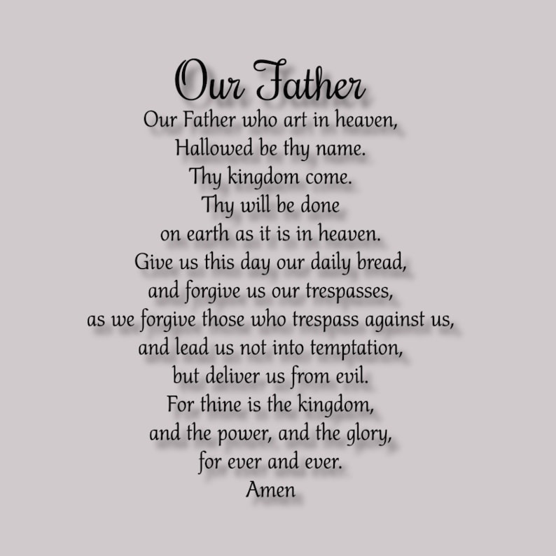 Our Father (the Lord's Prayer) Vinyl Decal| Christian Prayers| Our ...