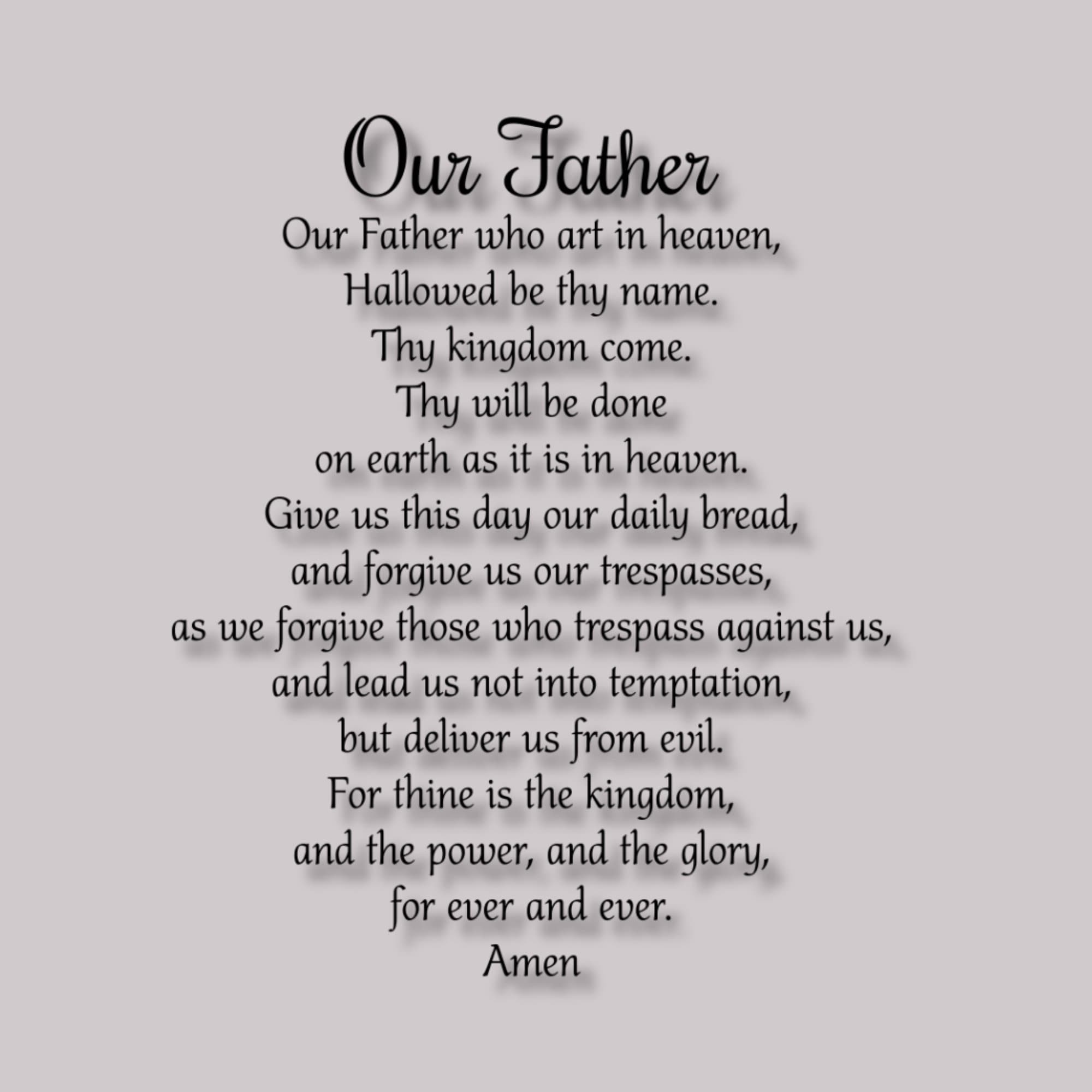 Our Father (the Lord's Prayer) Vinyl Decal| Christian Prayers| Our ...