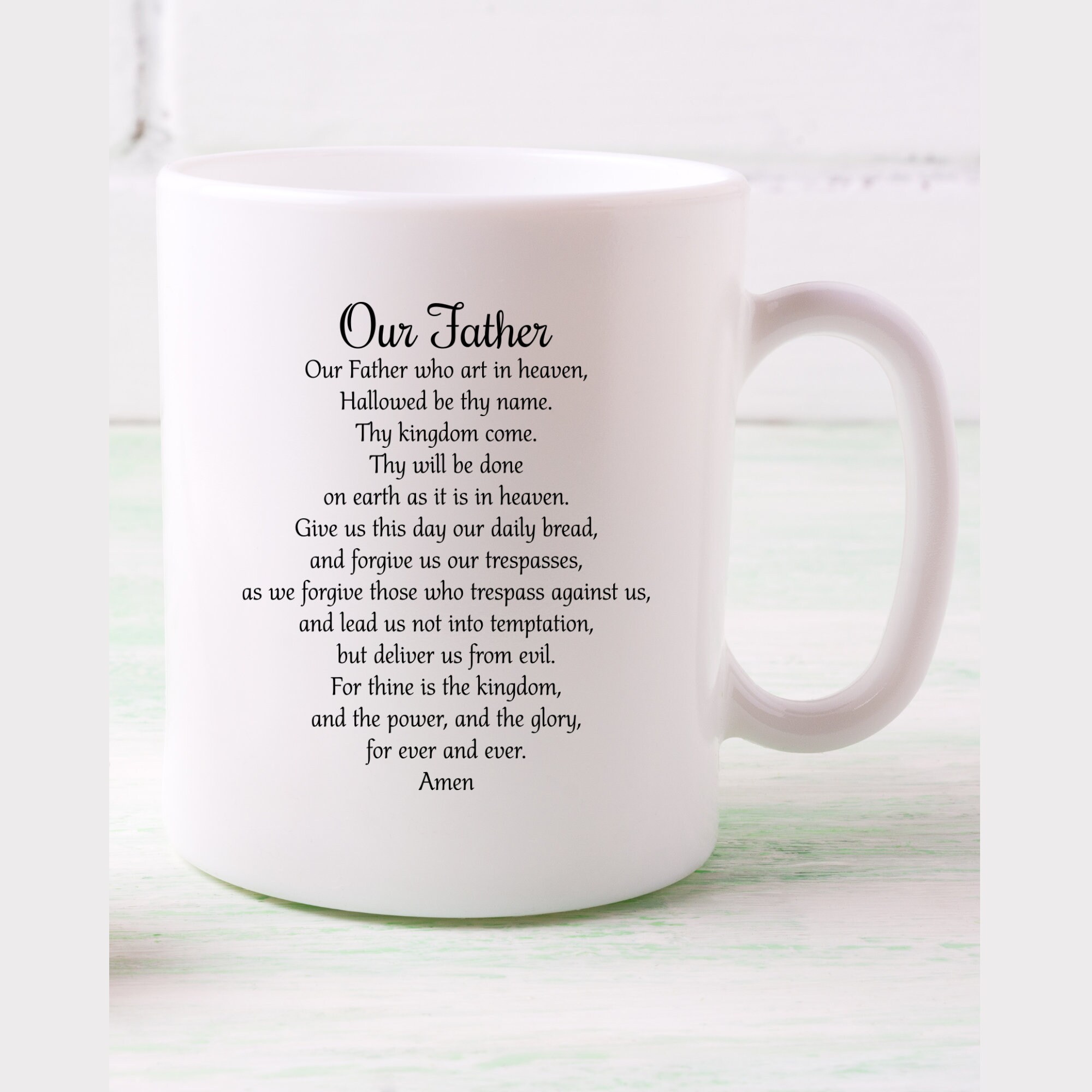 Our Father lord's Prayer Coffee Mug 15 Oz Coffee and Some Prayer Bible ...