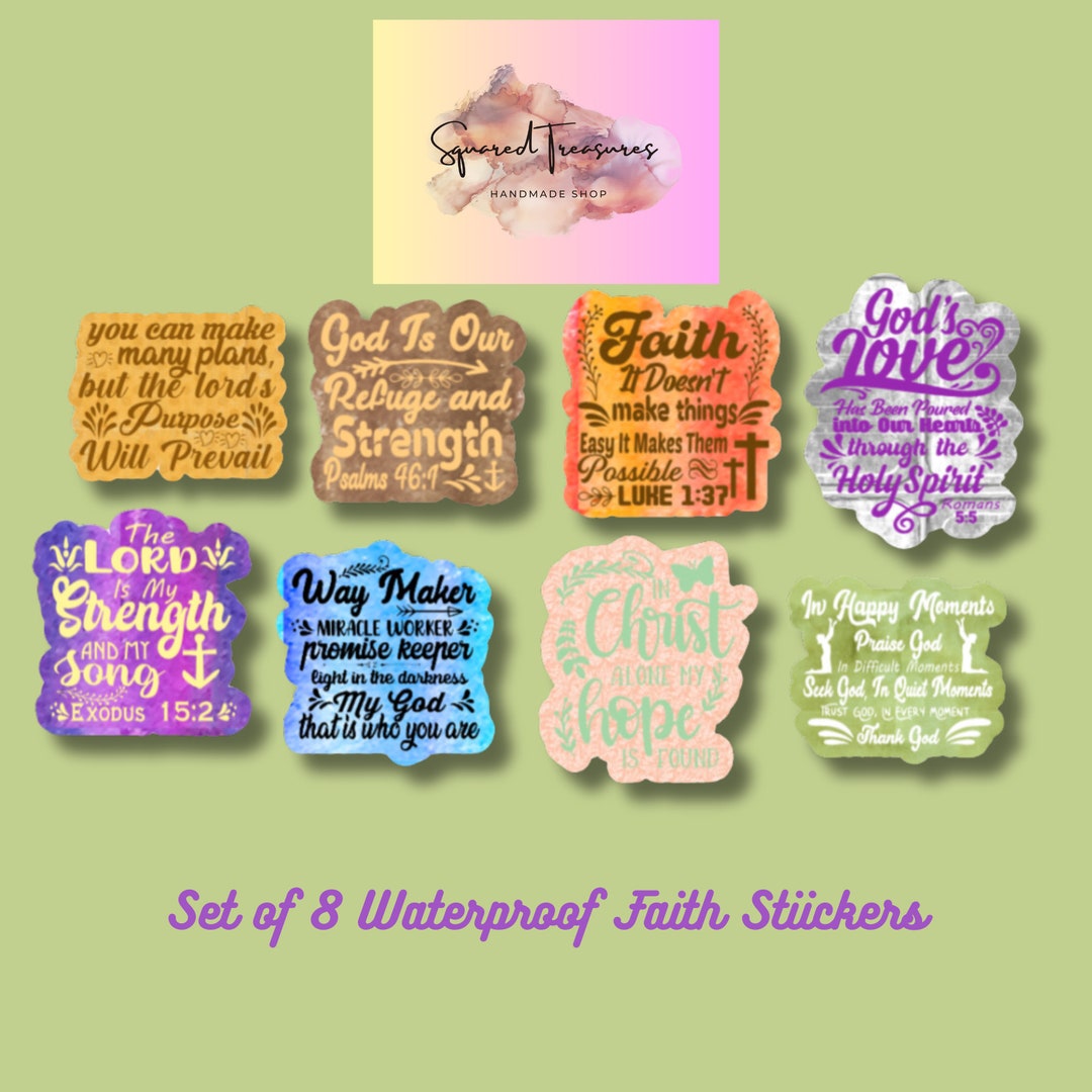 Christian Faith Vinyl Sticker Bundle 8 Stickers| Bible Journal Stickers ...