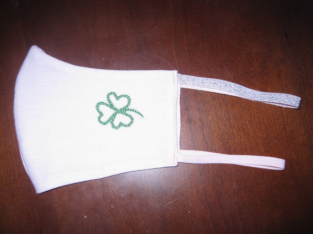 Shamrock - Embroidered Face Mask - Etsy