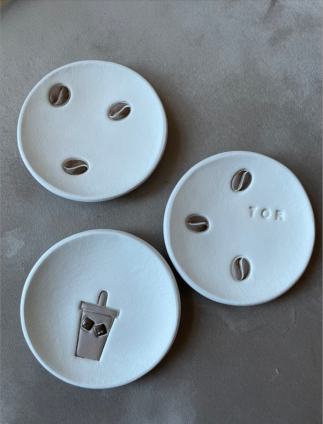 Personalised Handmade Line Art Clay Trinket Dish or Ring Holder ...