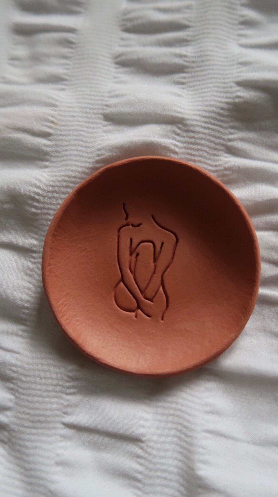 Personalised Handmade Line Art Clay Trinket Dish or Ring | Etsy