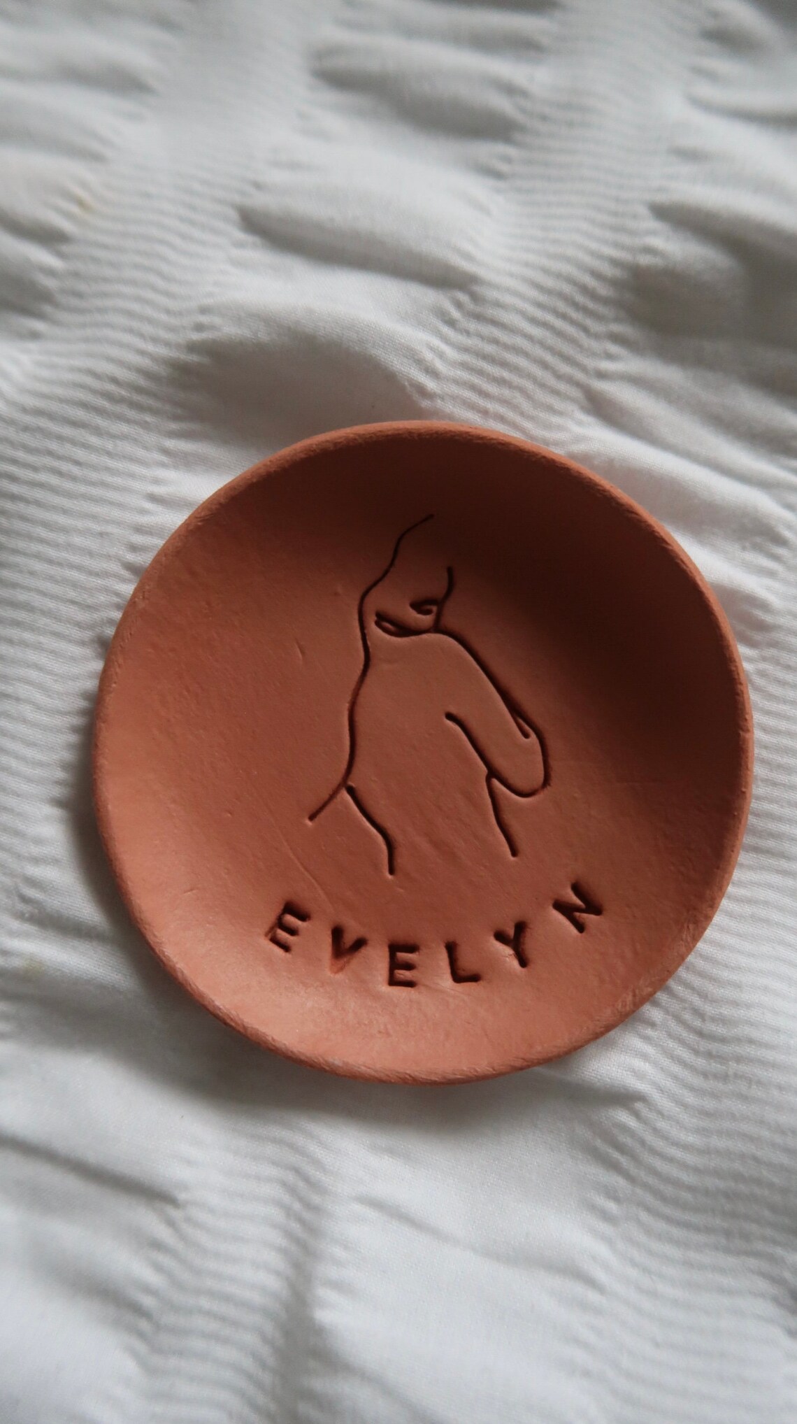 Personalised Handmade Line Art Clay Trinket Dish or Ring | Etsy