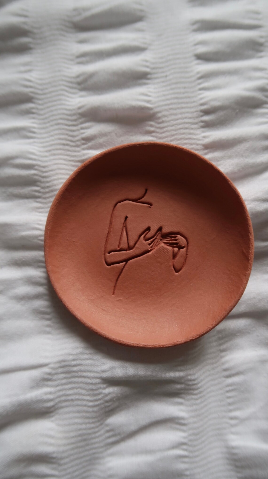 Personalised Handmade Line Art Clay Trinket Dish or Ring | Etsy