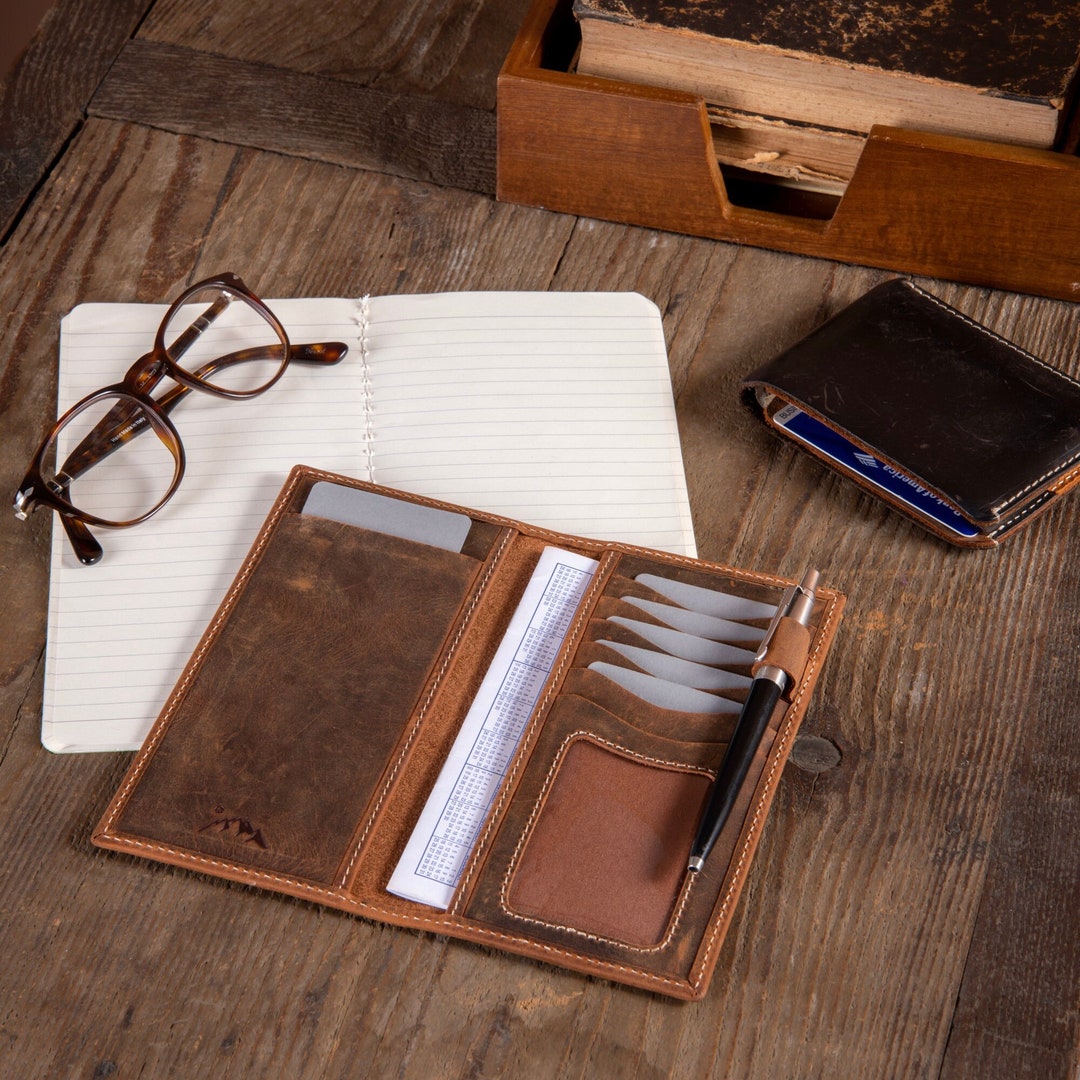 Leather Checkbook Wallet, Personalized Leather Long Checkbook Cover ...