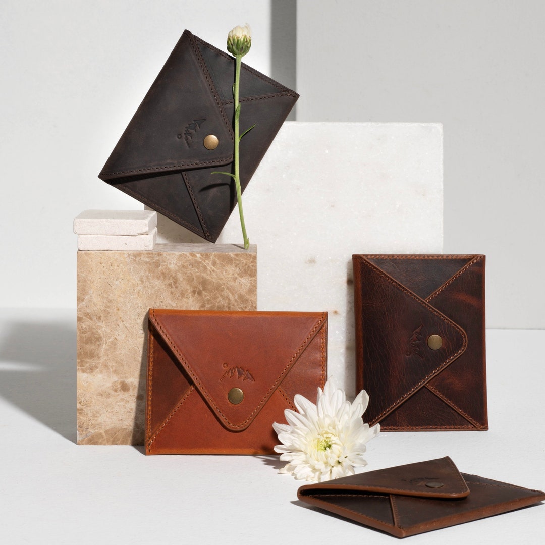Envelope Wallet Women's Leather Mini Credit Card Wallet - Etsy