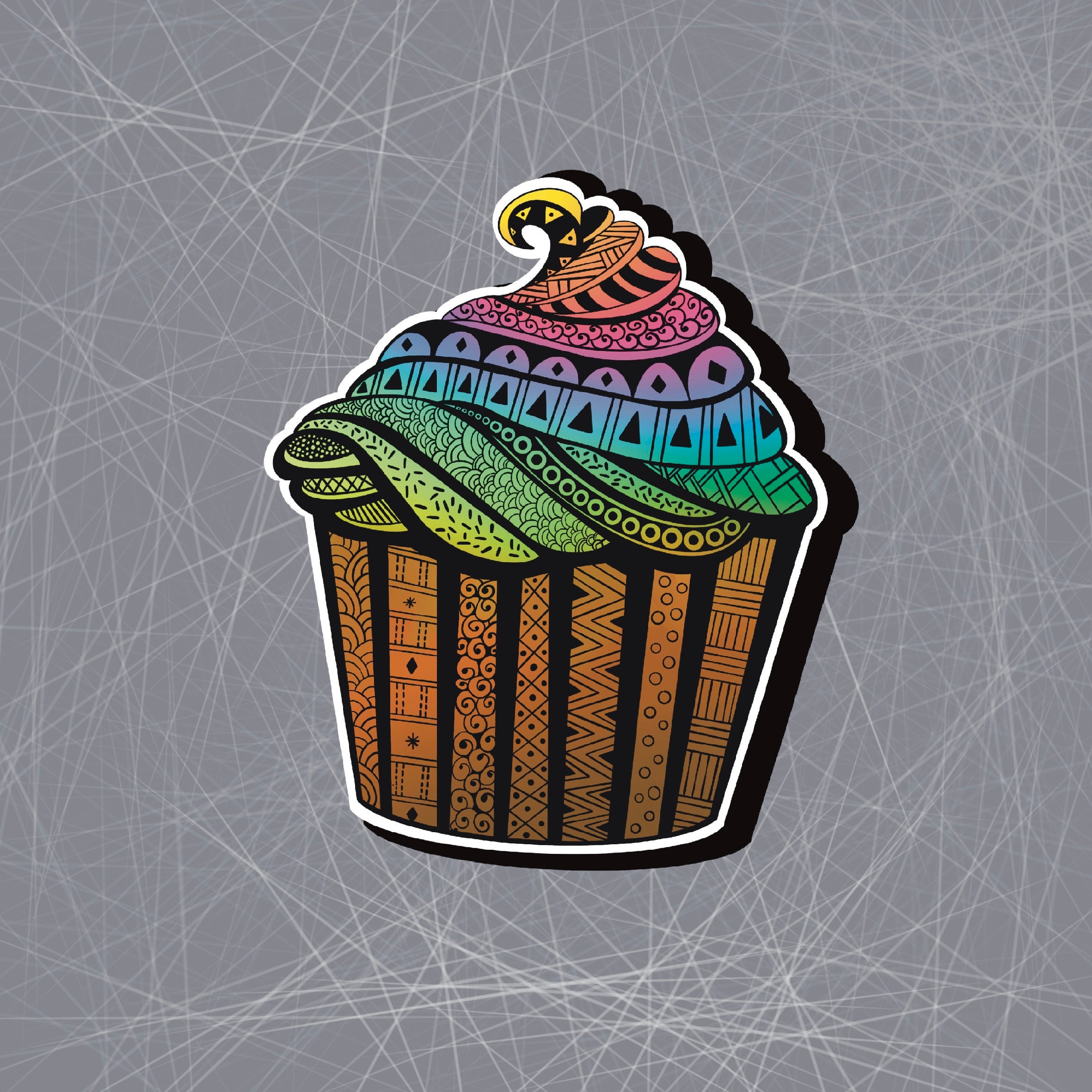 Cupcake Sticker - Etsy