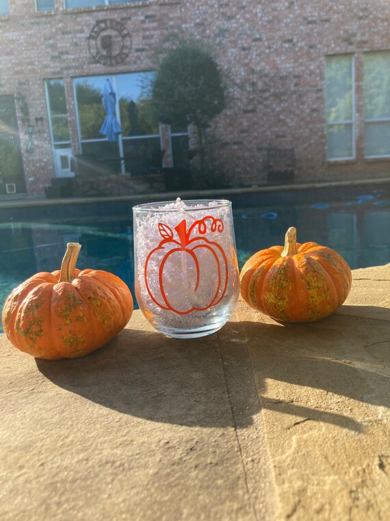 Pumkin Wine Glass Made With Fall Vibes - Etsy