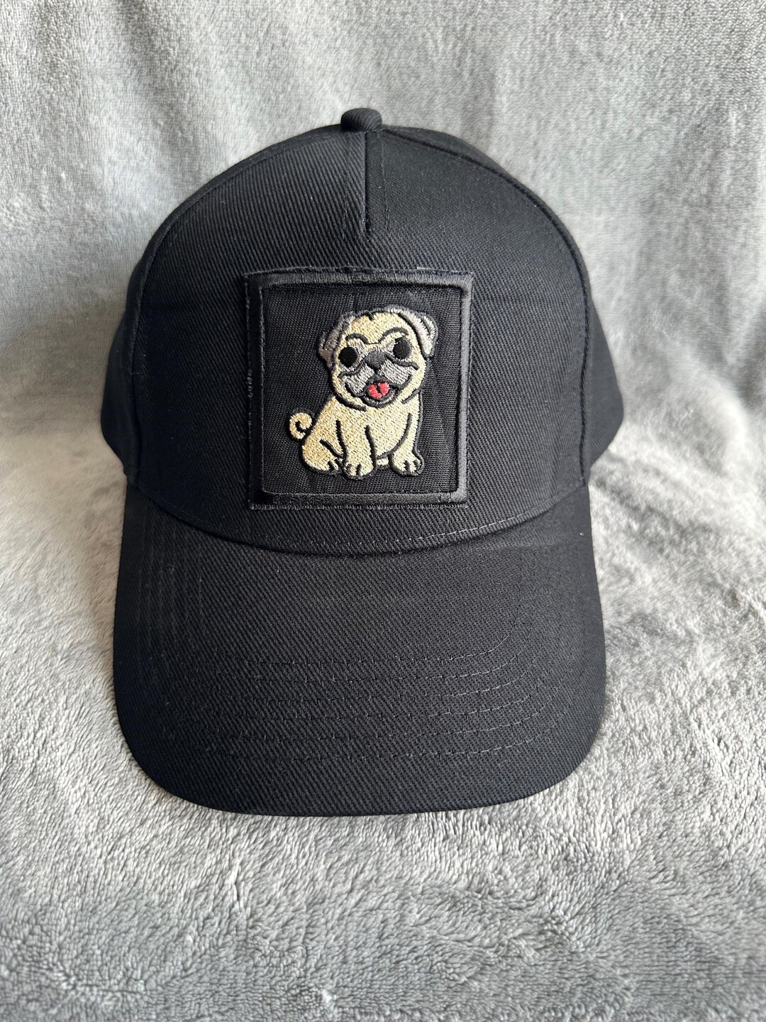 Baseball Cap With Embroidered Patch, Pug Dog, Gift for Him Her, Dog Dad ...