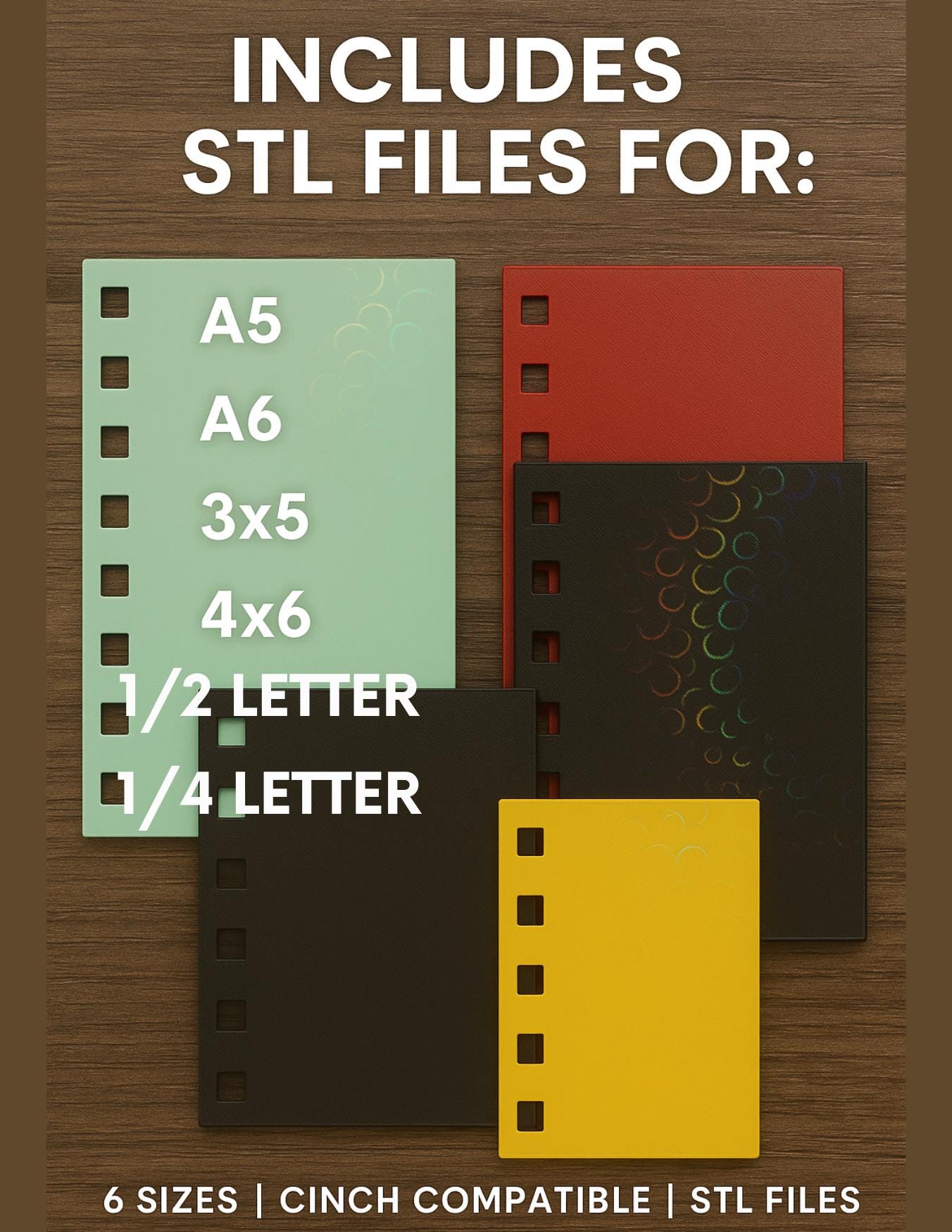3D Printable Notebook Covers | STL Files for Cinch Binding | A5, A6 ...