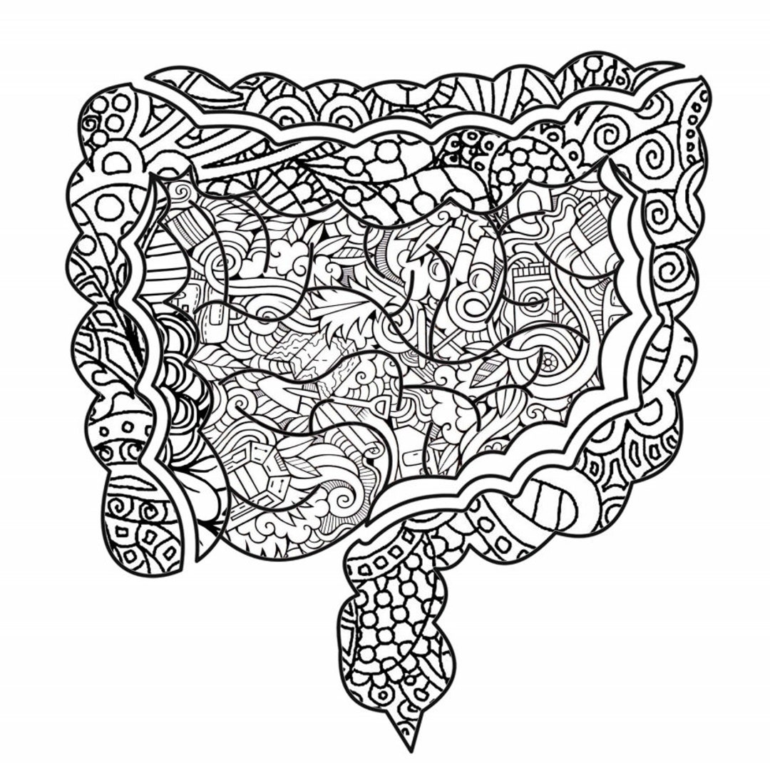 Zentangle Intestines PDF Coloring Page - Etsy