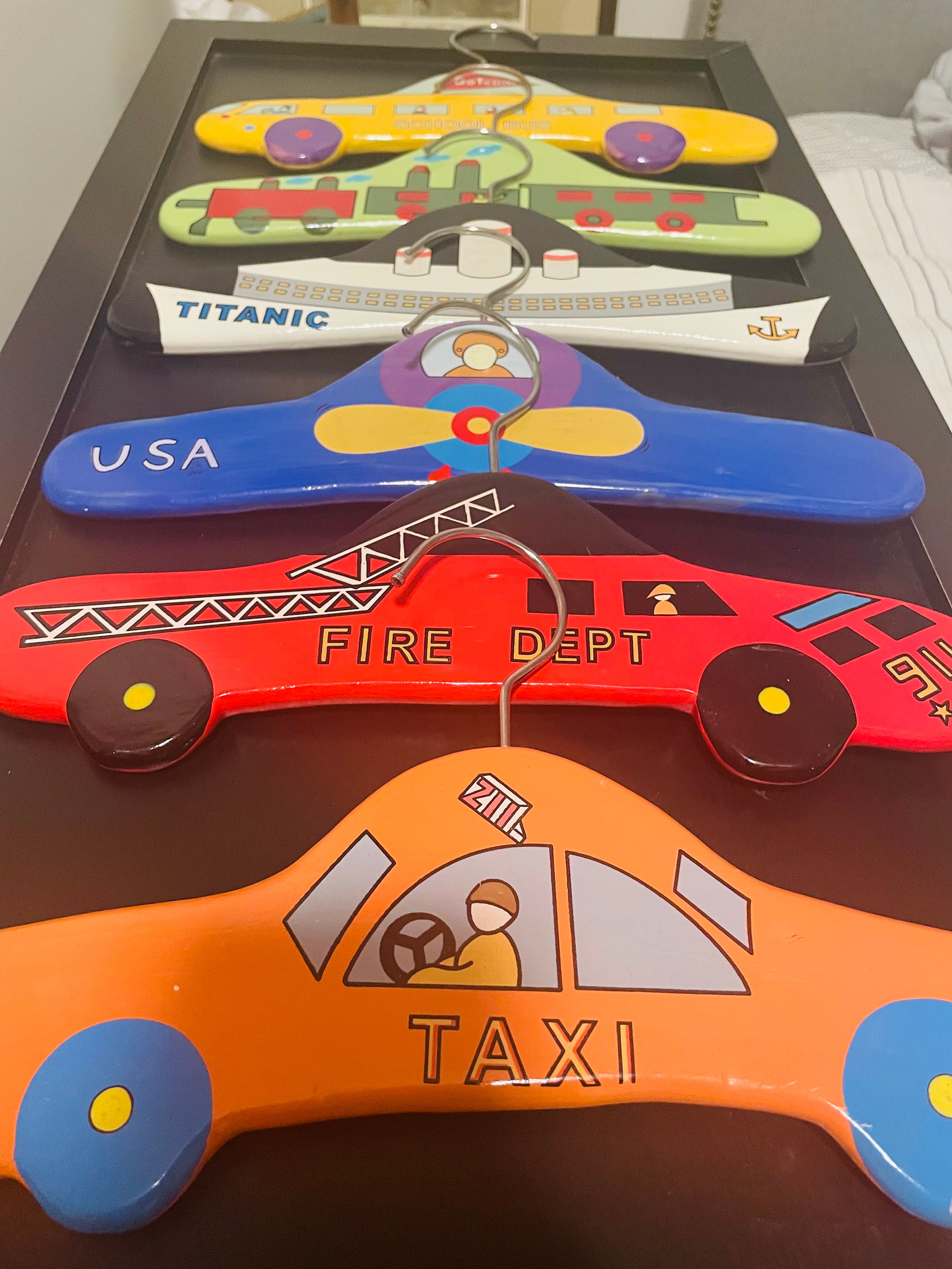 Hand Painted Wooden Kids Hangers - Etsy