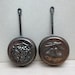 Set of 2 Copper Skillets Long Handled Pans, Grape Cluster Motif Copper ...