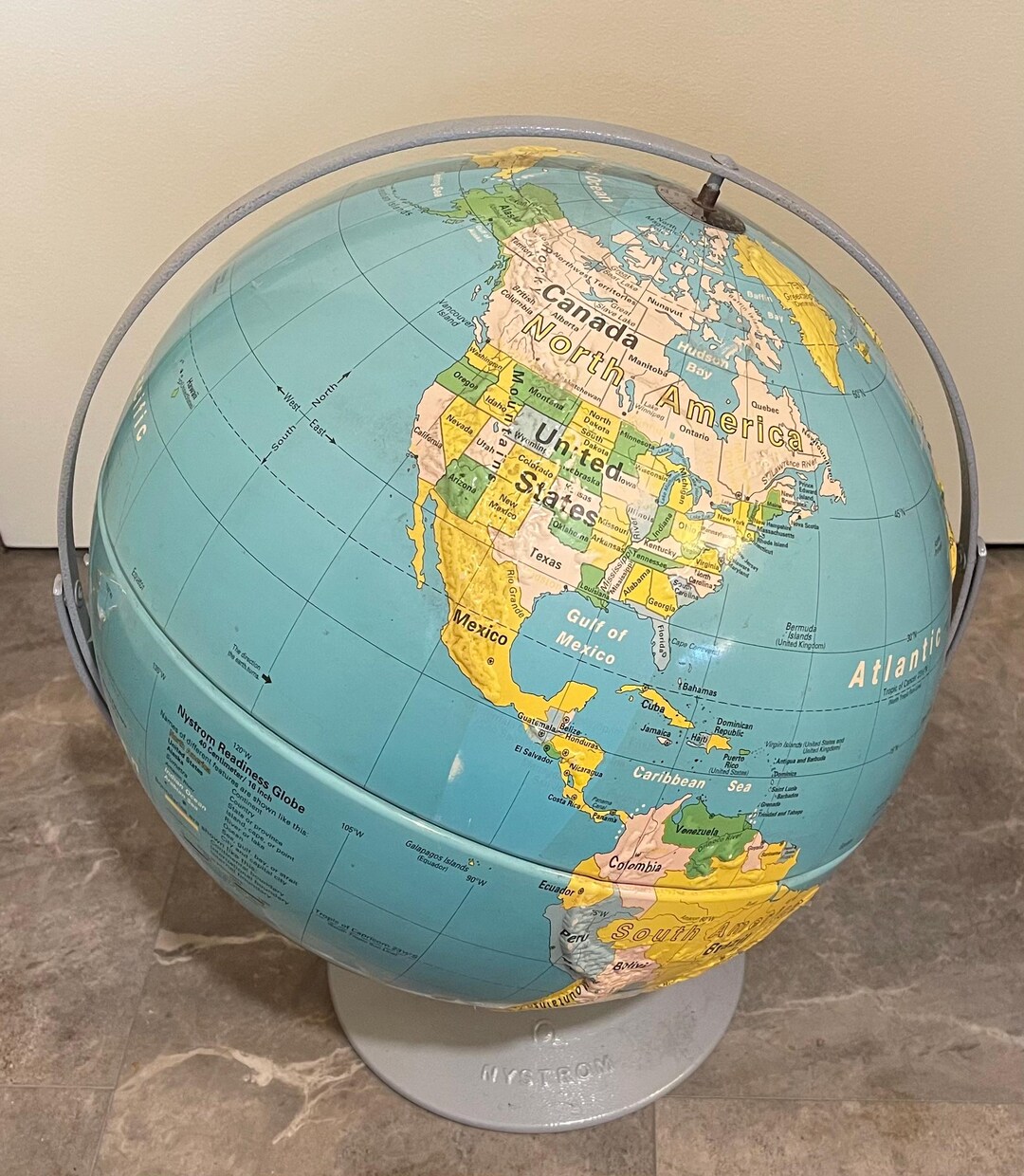 NYSTROM Large Globe; Desktop Classroom Globe; Nystrom 4-D 20 Inch World Globe; Division of Herff ...