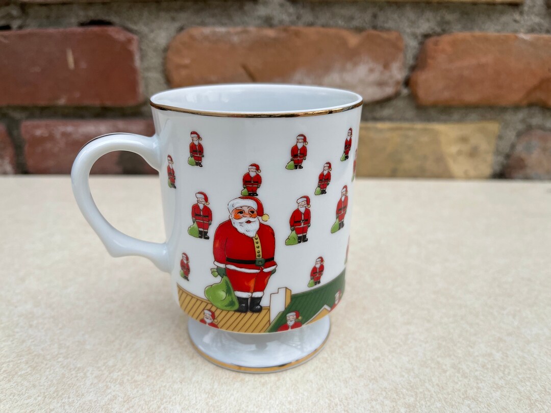 Santa Cup, Lefton 1984 China Christmas Mug, 04328 Marked on Bottom of ...