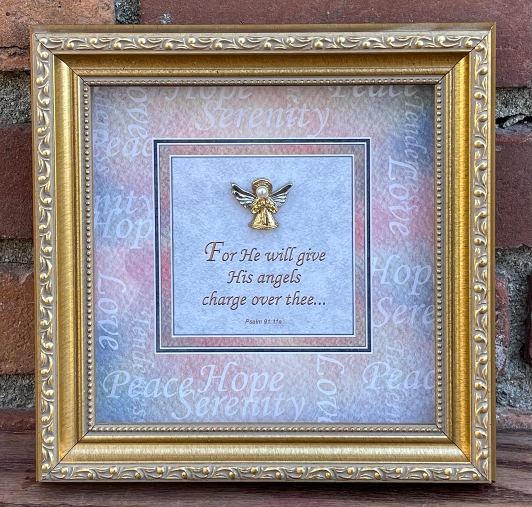 Angel Picture; Religious Framed Wall Art With Jewelery Angel; for He ...