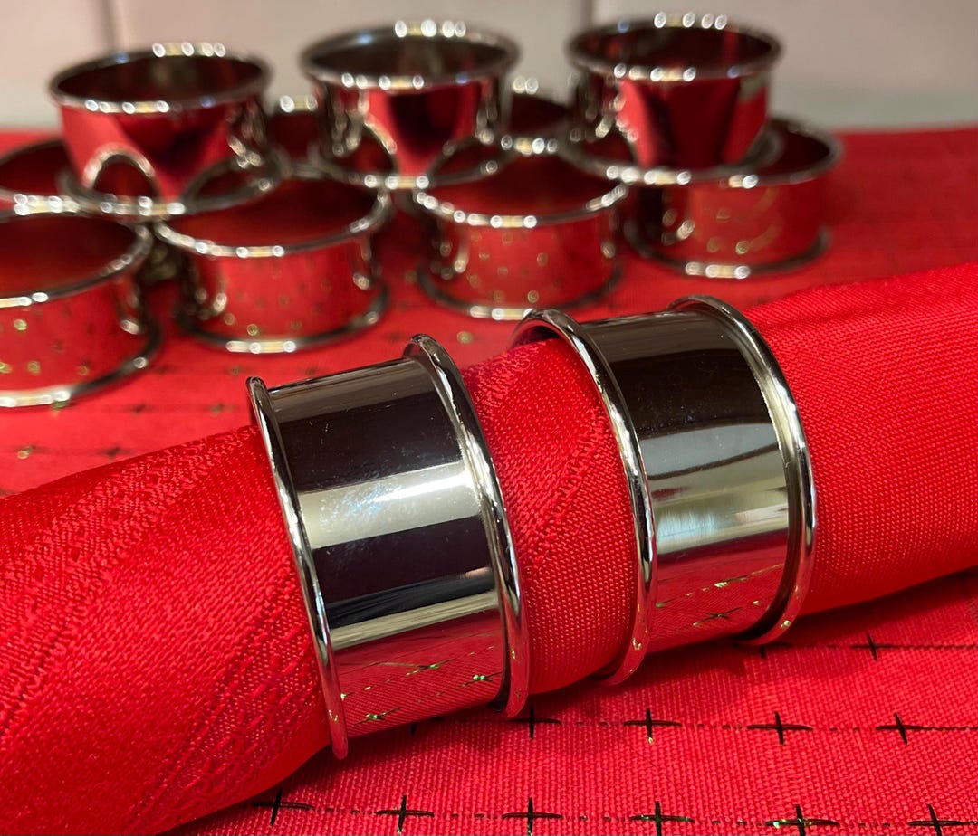 Silver Napkin Rings, Set of 12, Nice Quality and Sheen; Silver Napkin ...