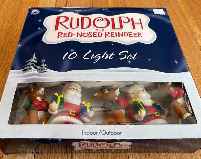 Vintage Rudolph the Red-nosed Reindeer Christmas Light Set New and ...