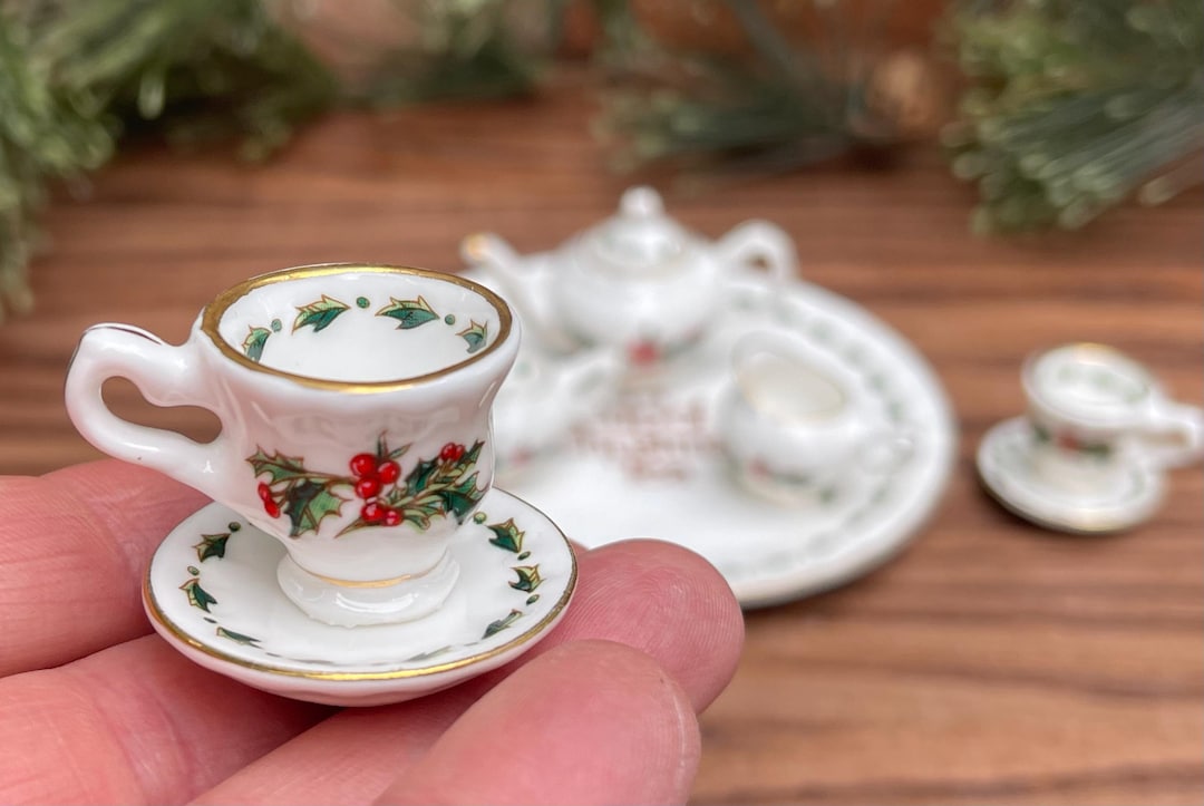 A Cup of Christmas Tea Mini Tea Sets; Vintage Doll Tea Party Dish Set ...
