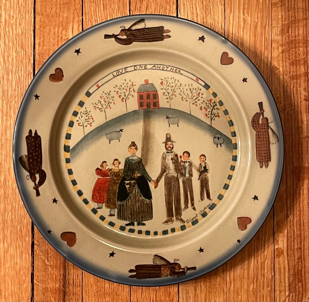 Folk Art “love One Another," Carol Endres Artist; Family Angels ...