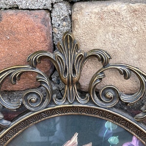 Antique Vintage Wrought Iron Victorian Oval Picture Frame Bubble Glass ...