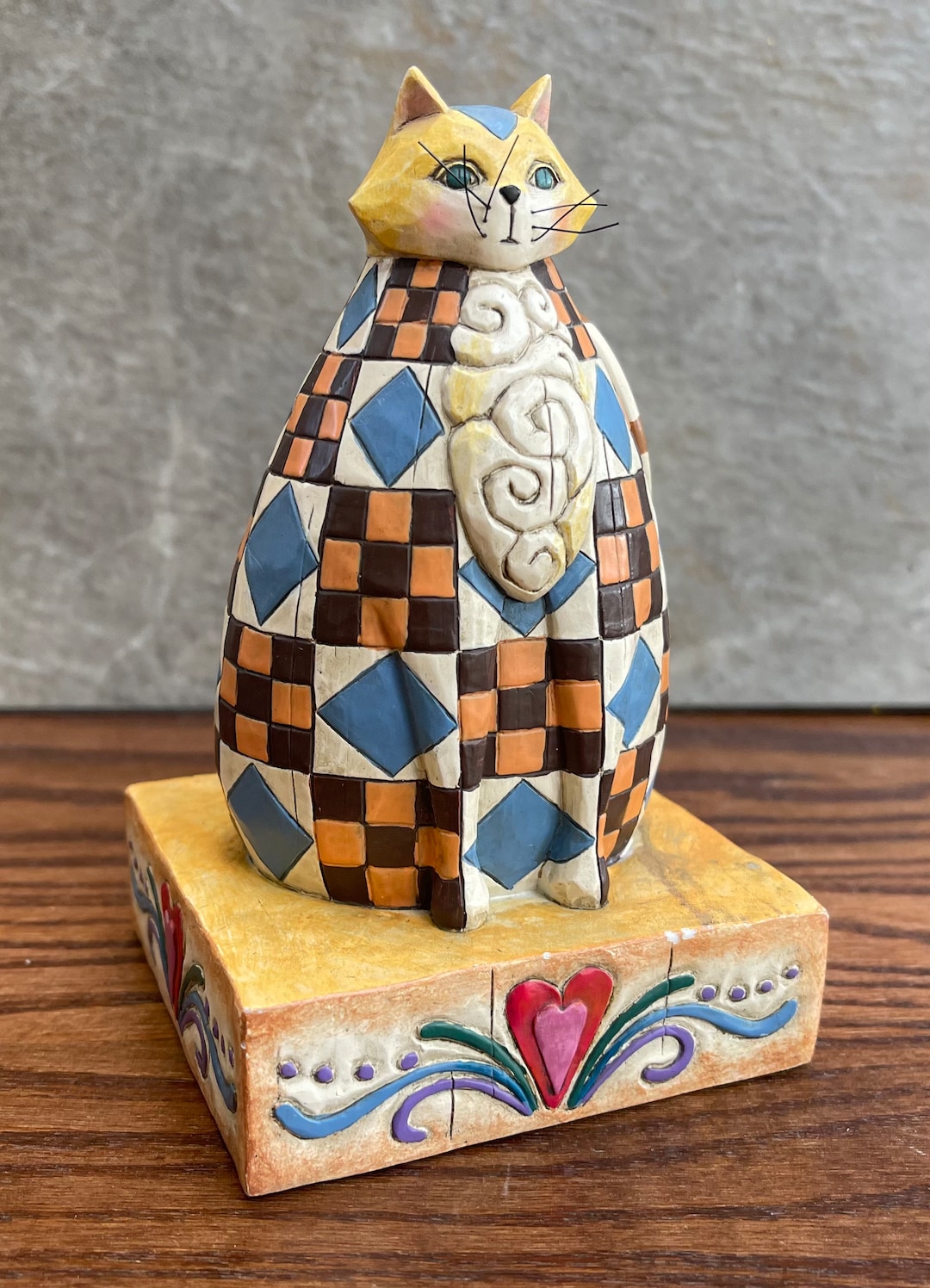 Jim Shore Heartwood Creek Abigail Patchwork Cat Figurine - Etsy