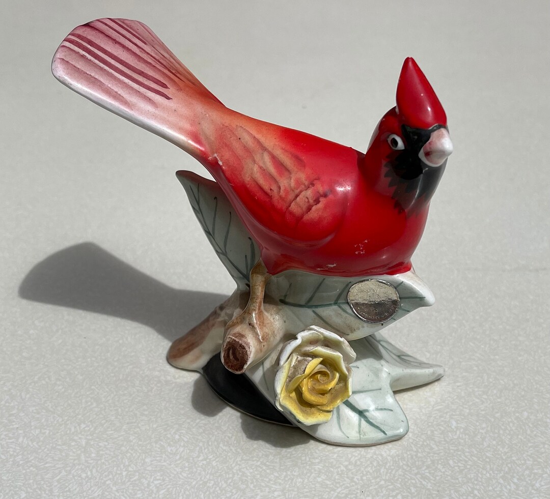 Red Cardinal Figurine; Visitor From Heaven; Vintage Cardinal Bird ...