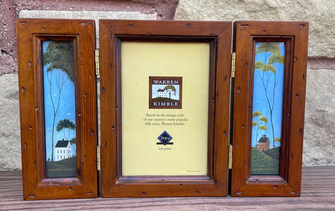 FETCO FRAME; Three Panel Picture Frame; FETCO Warren Kimble 4 X 6 ...