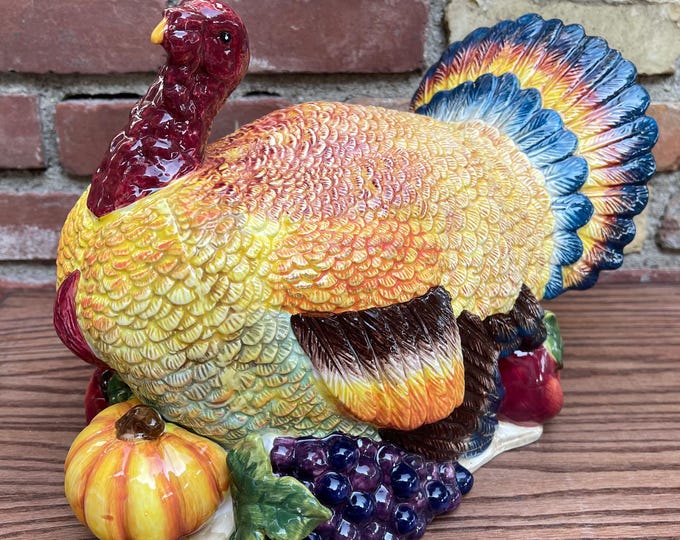 TURKEY Centerpiece; Signature Home Collection Harvest Turkey; Colorful ...